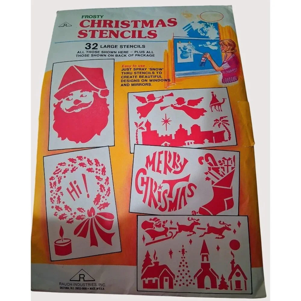 Rauch Industries | Holiday | Frosty Christmas Stencils 32 Large Designs ...